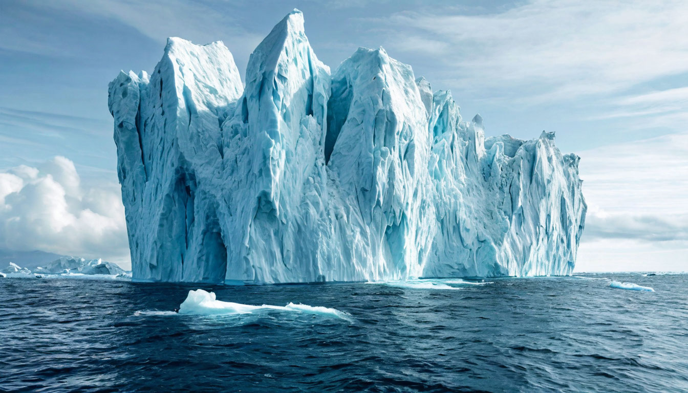 От самого крупного в мире айсберга оторвалась часть размером с четверть ...